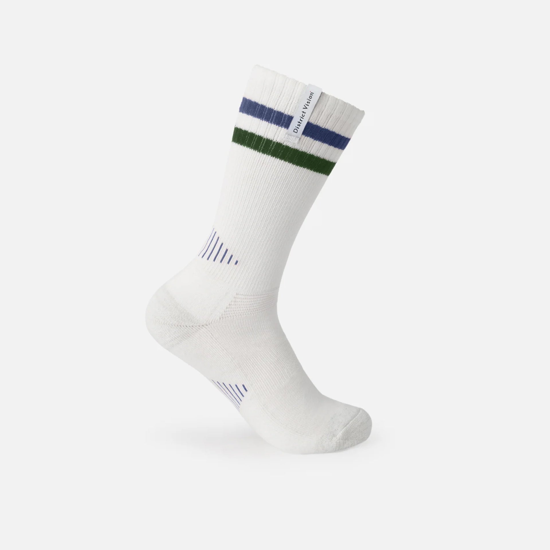 District Vision Japanese Organic Cotton Socks - White/Navy – CCACHE