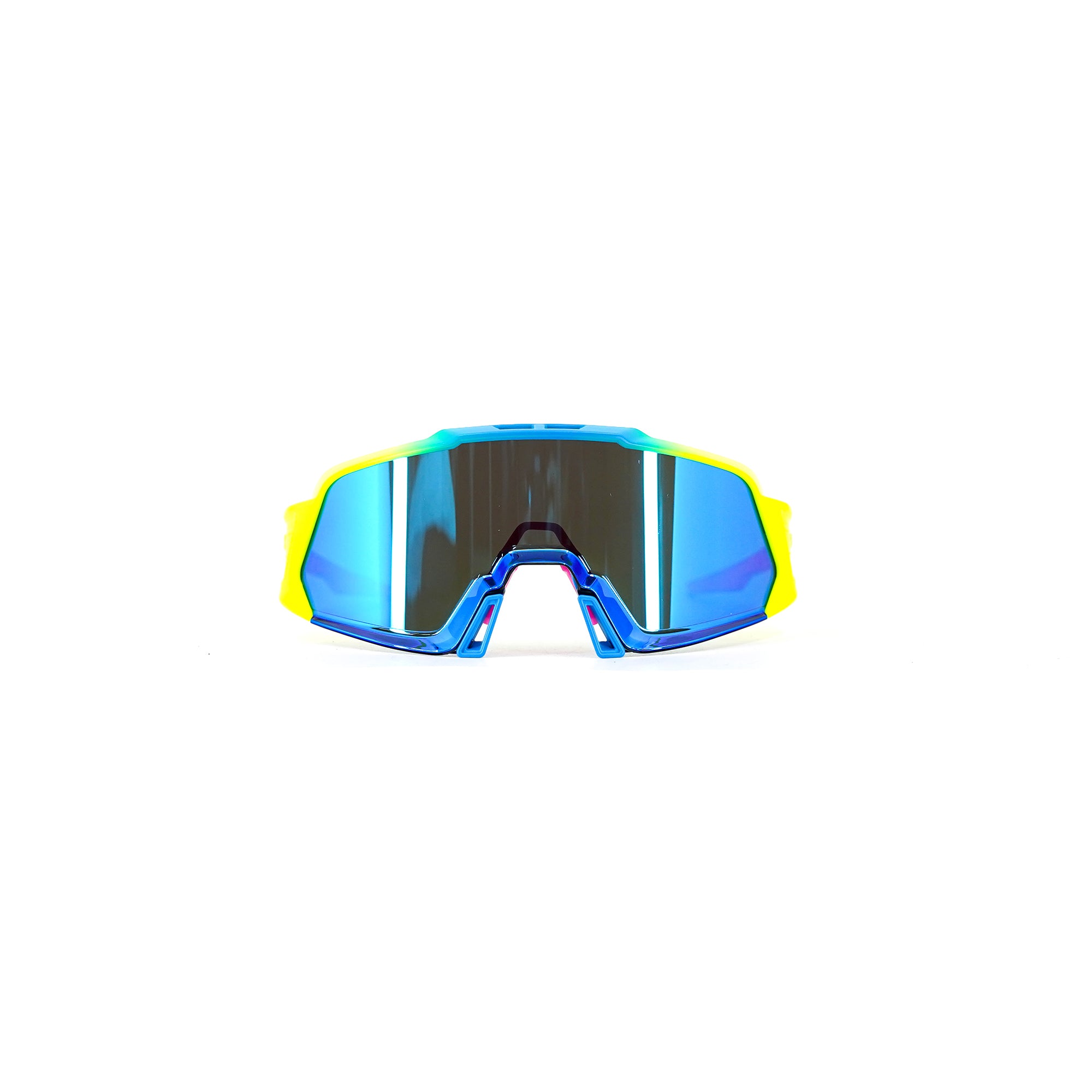 100% Korbin X Sunglasses - Satin Neon (Blue Multilayer Mirror Lens ...