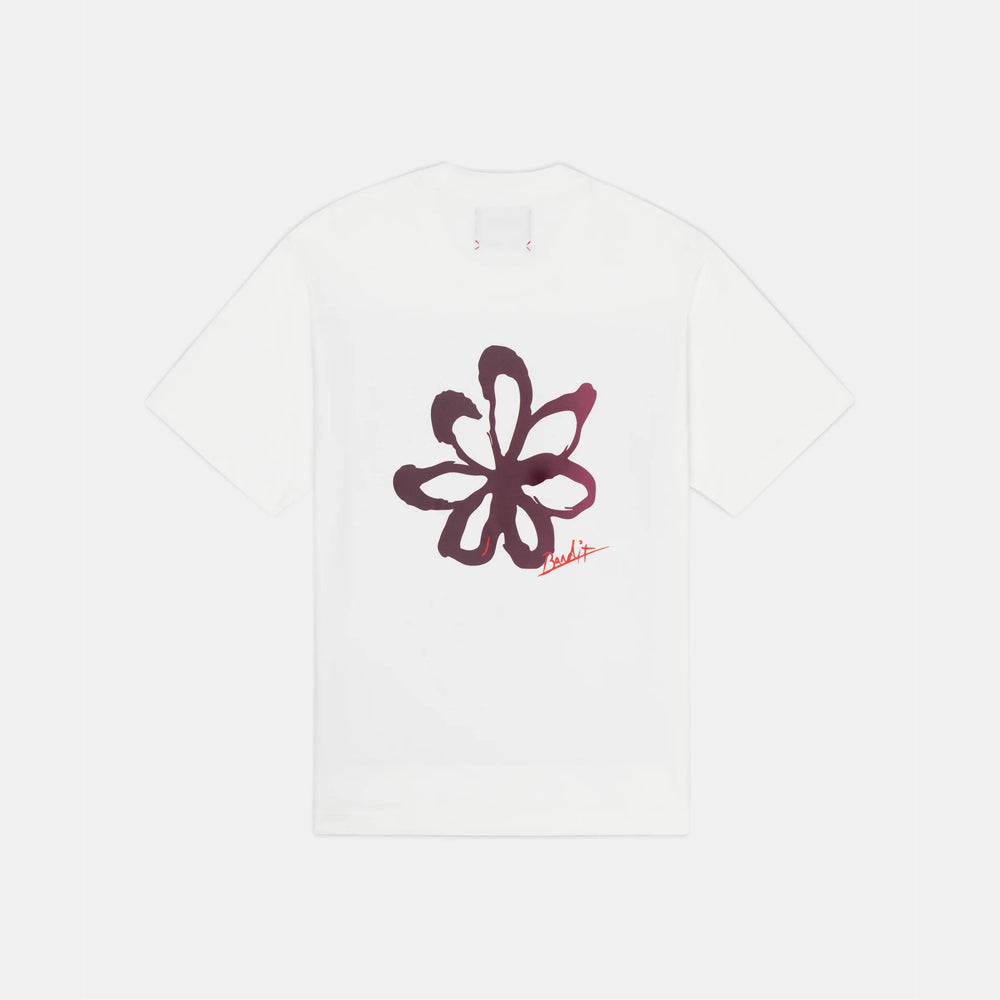 Bandit Running Painted Flower Cotton Tee - White – CCACHE