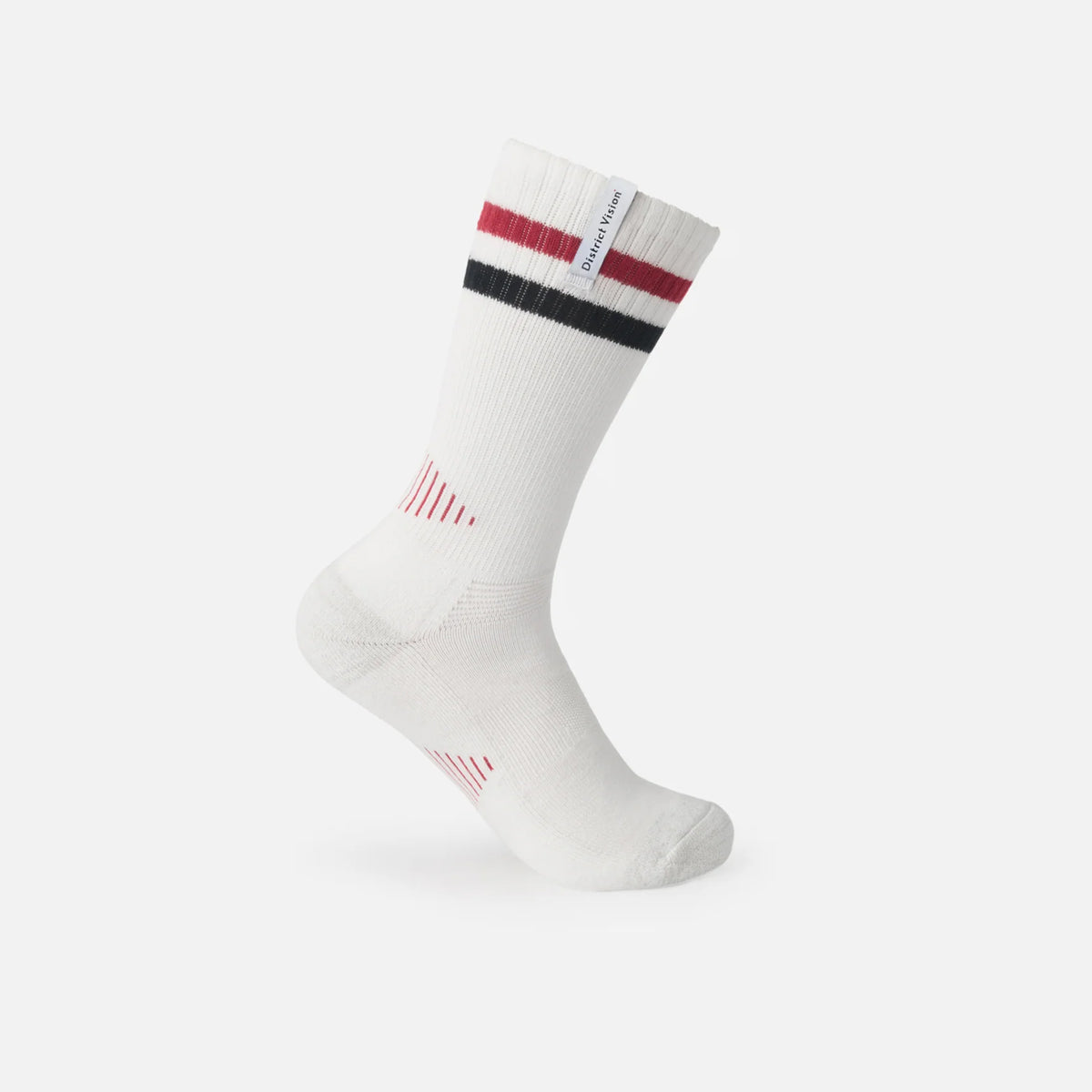 District Vision Japanese Organic Cotton Socks - White/Red – CCACHE