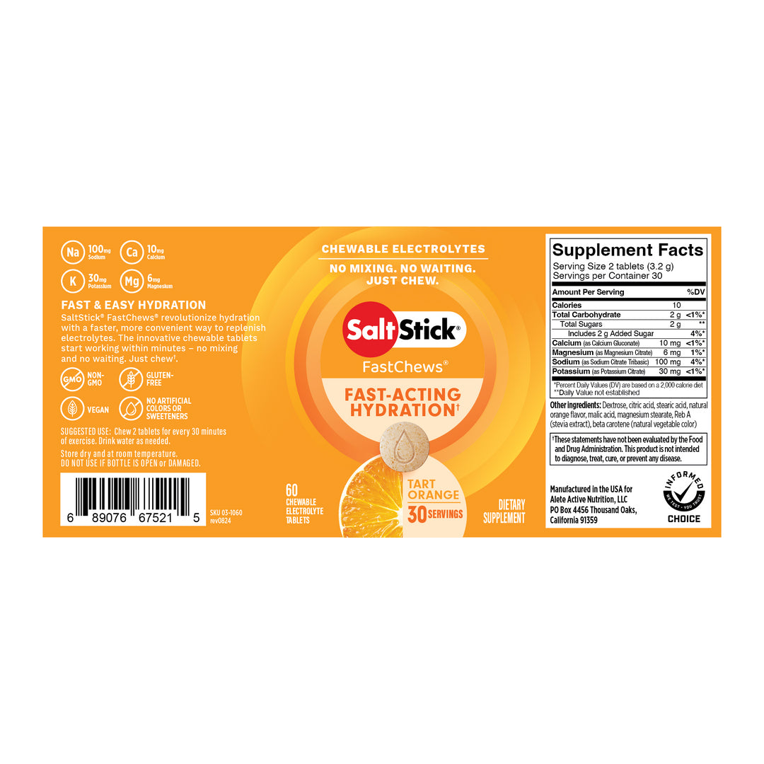 SaltStick Fastchews Bottle of 60ct - Tart Orange – CCACHE
