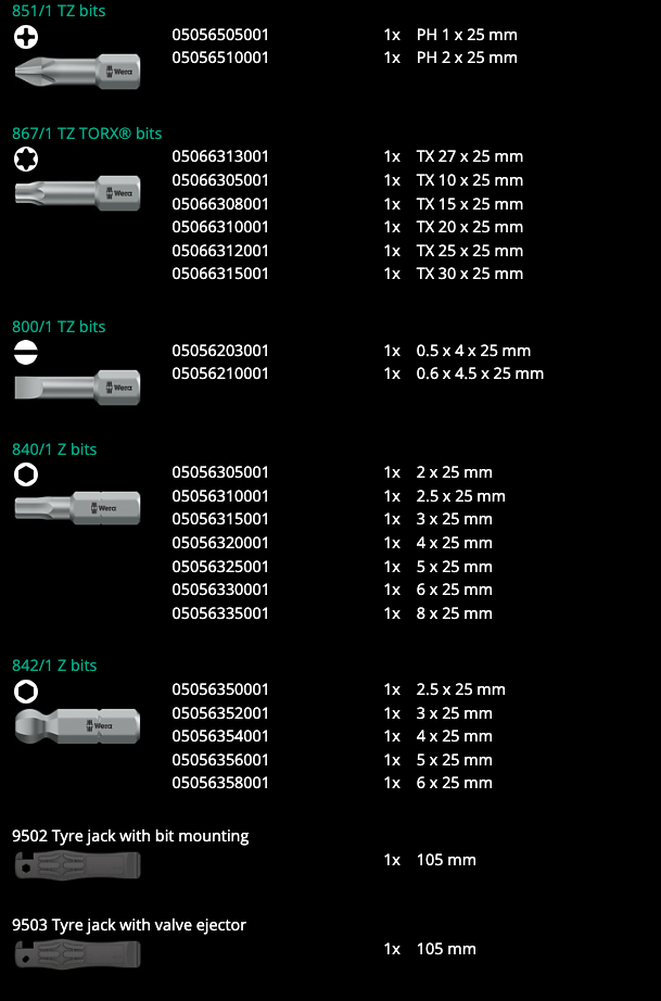 Wera Bicycle Set 3A Bits Assortment With Ratchet – CCACHE